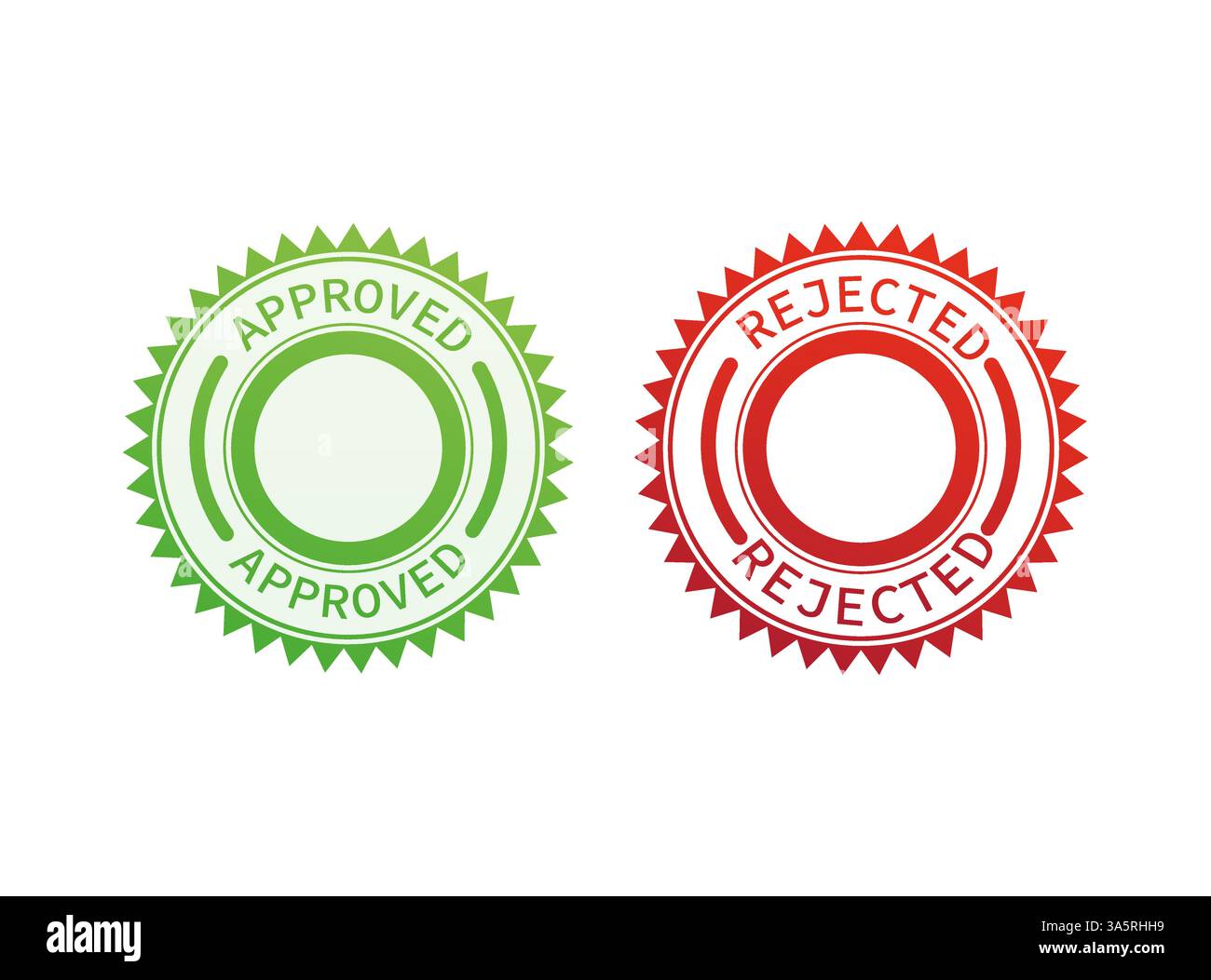 Green and red accept decline button. Abstract web template with red accept decline on white ...
