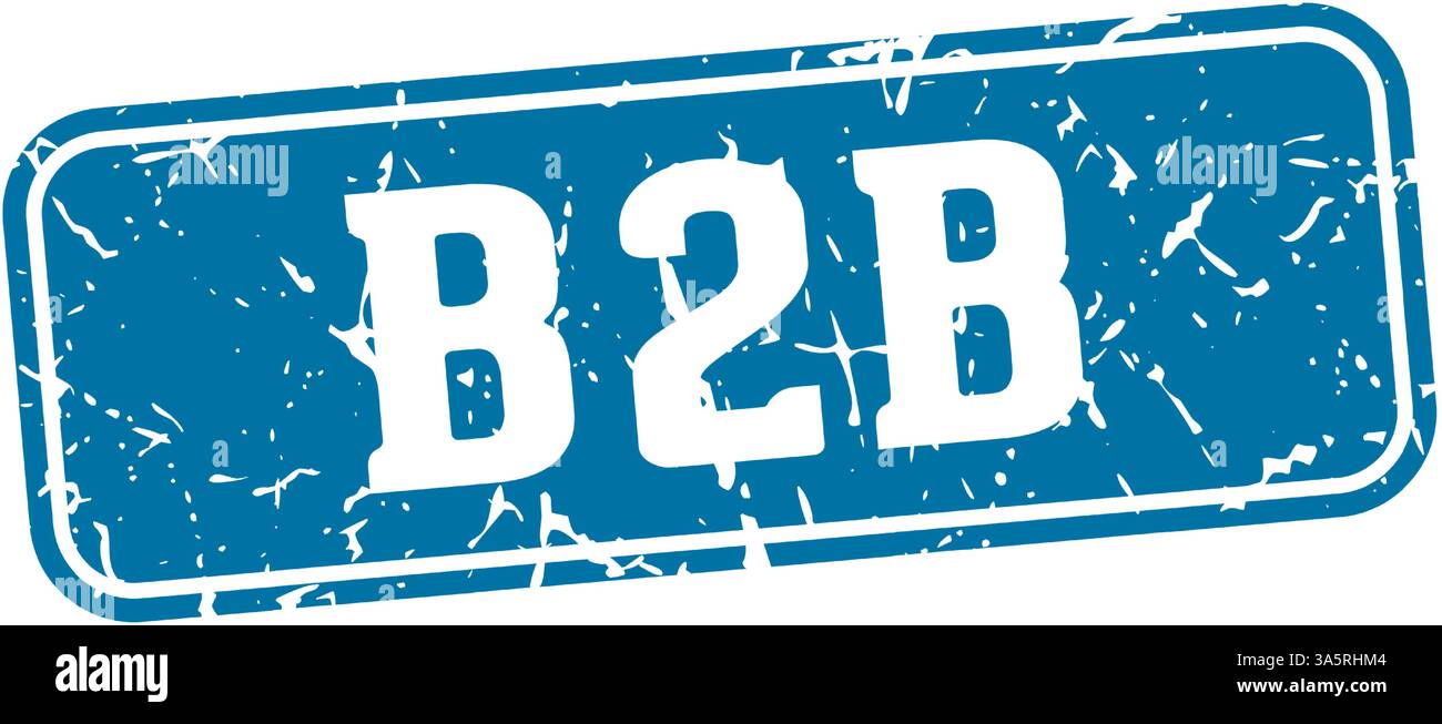 b2b stamp. b2b rectangular sign isolated on transparent background ...