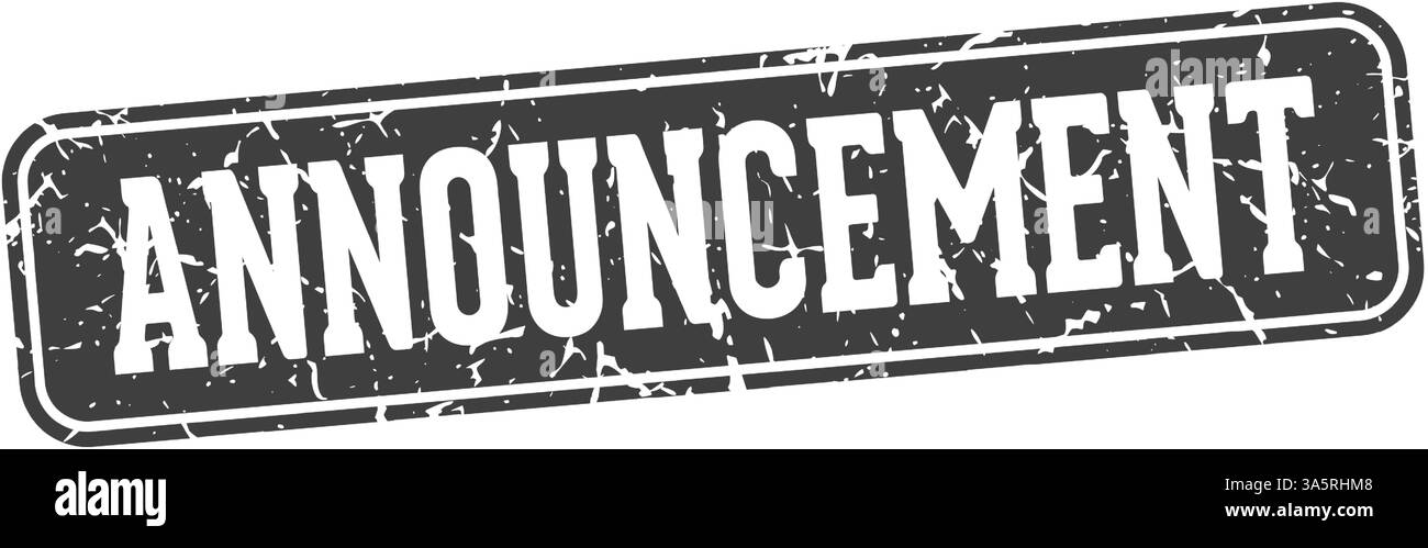 announcement stamp. announcement rectangular sign isolated on ...