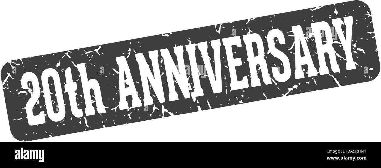 20th anniversary stamp. 20th anniversary rectangular sign isolated on ...