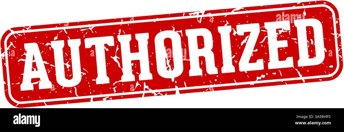 authorized stamp. authorized rectangular sign isolated on transparent ...