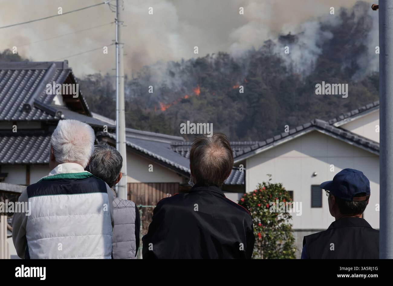 A photo shows a forest fire, broke out on 23 and has continued spread ...
