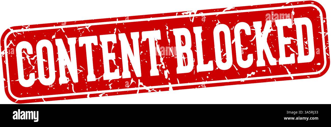 content blocked stamp. content blocked rectangular sign isolated on ...