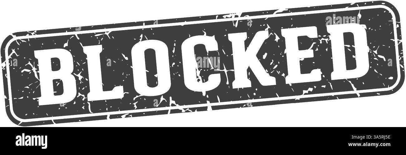 blocked stamp. blocked rectangular sign isolated on transparent ...
