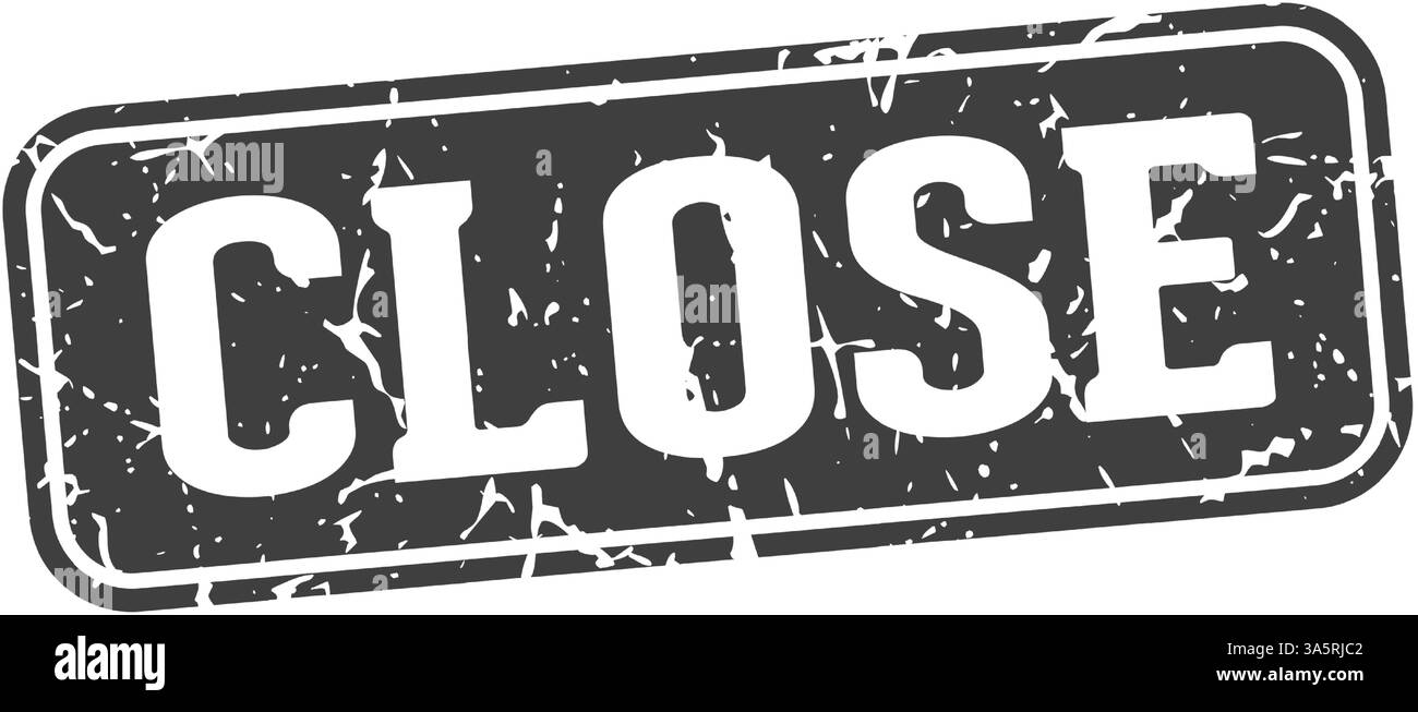 close stamp. close rectangular sign isolated on transparent background ...