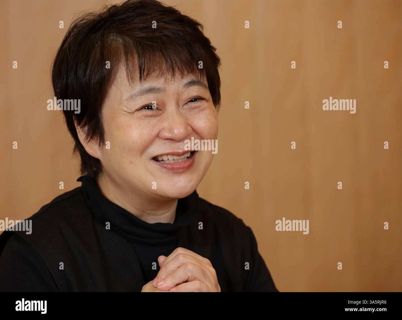 Japanese novelist Miyuki Miyabe is pictured in Tokyo on March 4, 2025 ...