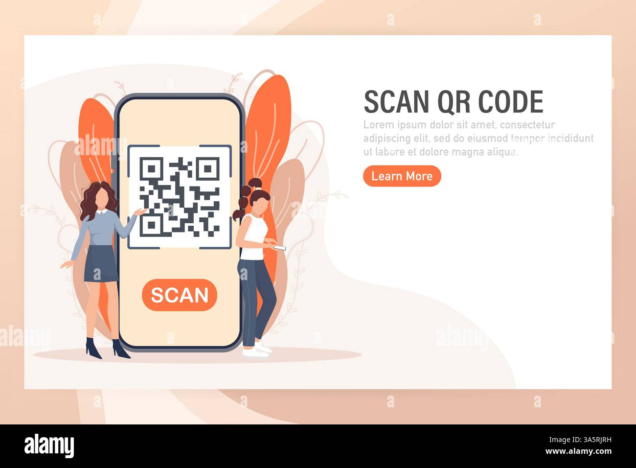 Scan qr code people, great design for any purposes. 3d vector ...