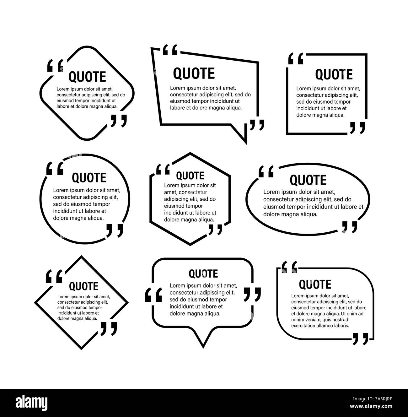 Chat talk bubble icon logo vector. Message icon. Quote on white ...