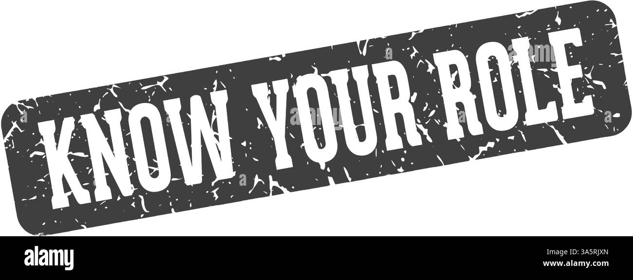 know your role stamp. know your role rectangular sign isolated on ...
