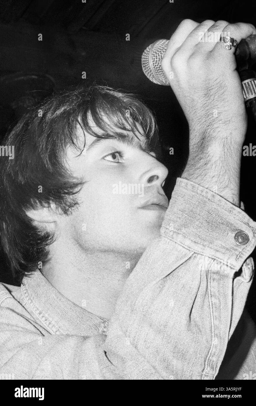 OASIS, FIRST NATIONAL TOUR, 1994: Liam Gallagher of Oasis at The Fleece ...