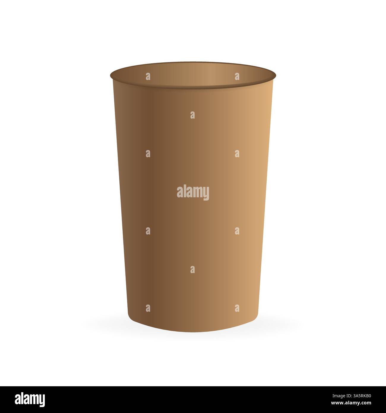 Paper coffee cup without cover in 3d style on white background. Blank ...