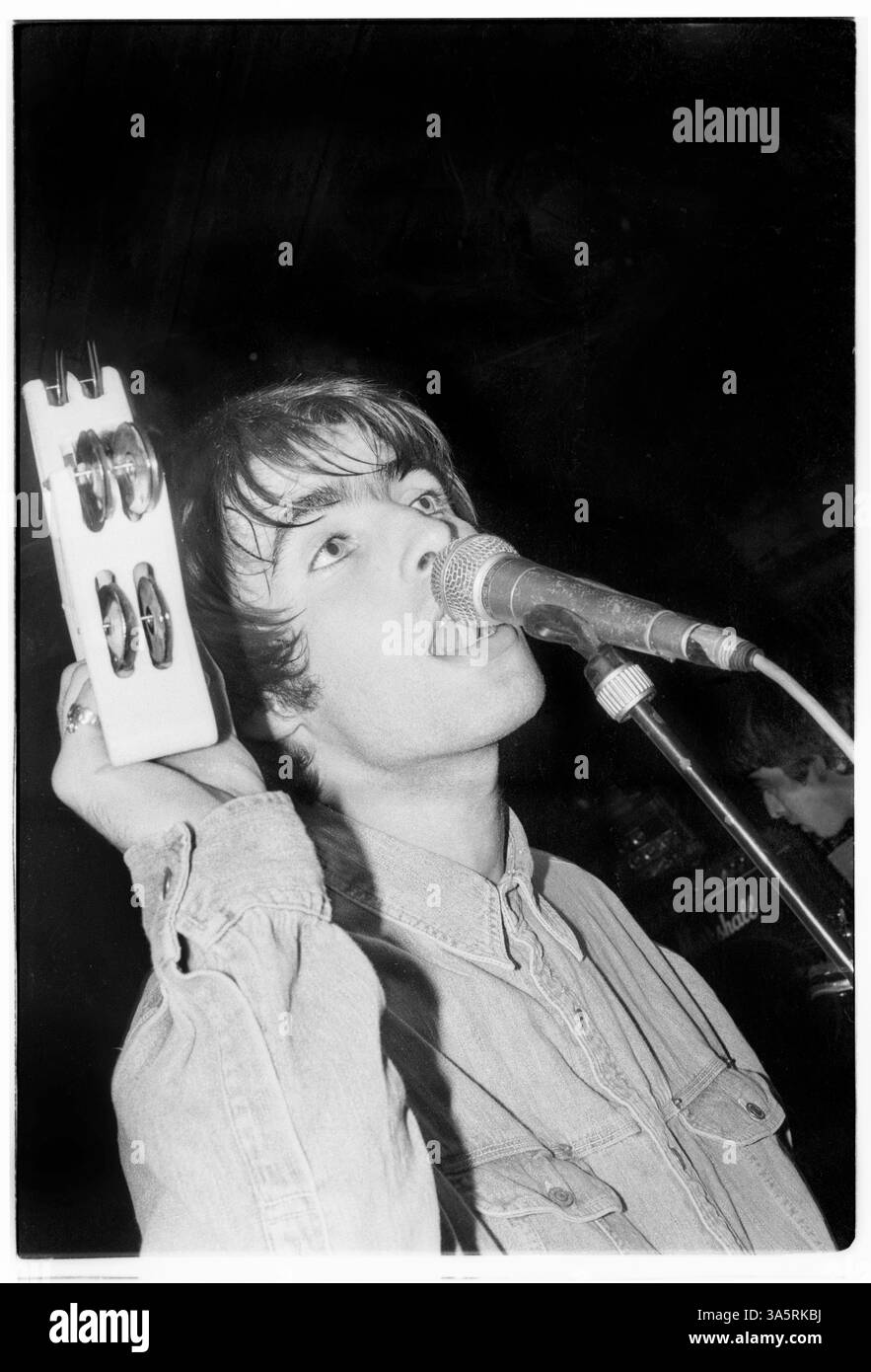 OASIS, FIRST NATIONAL TOUR, 1994: Liam Gallagher of Oasis at The Fleece ...