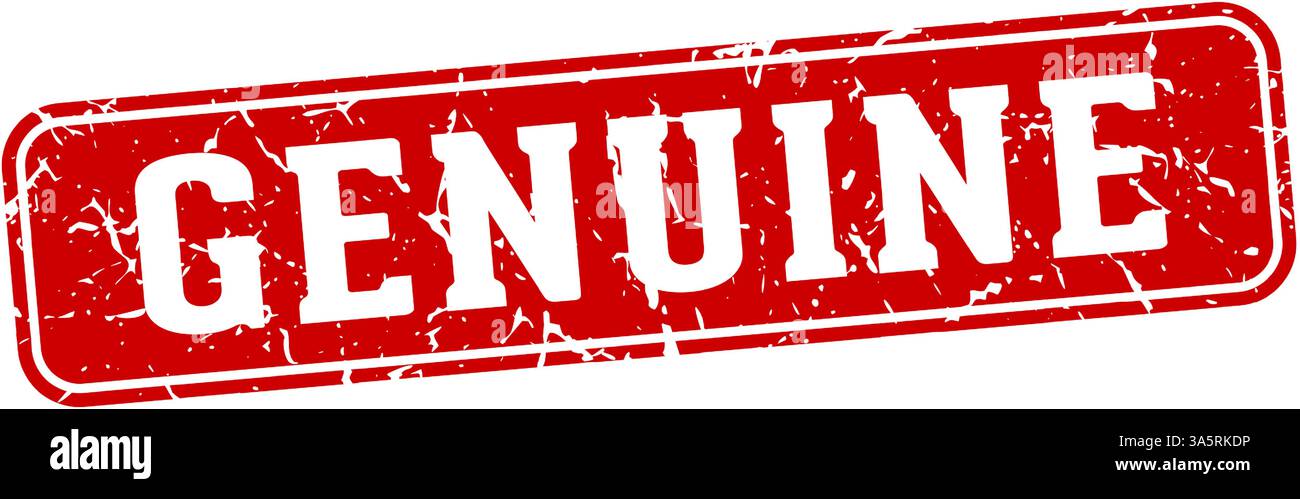 genuine stamp. genuine rectangular sign isolated on transparent ...