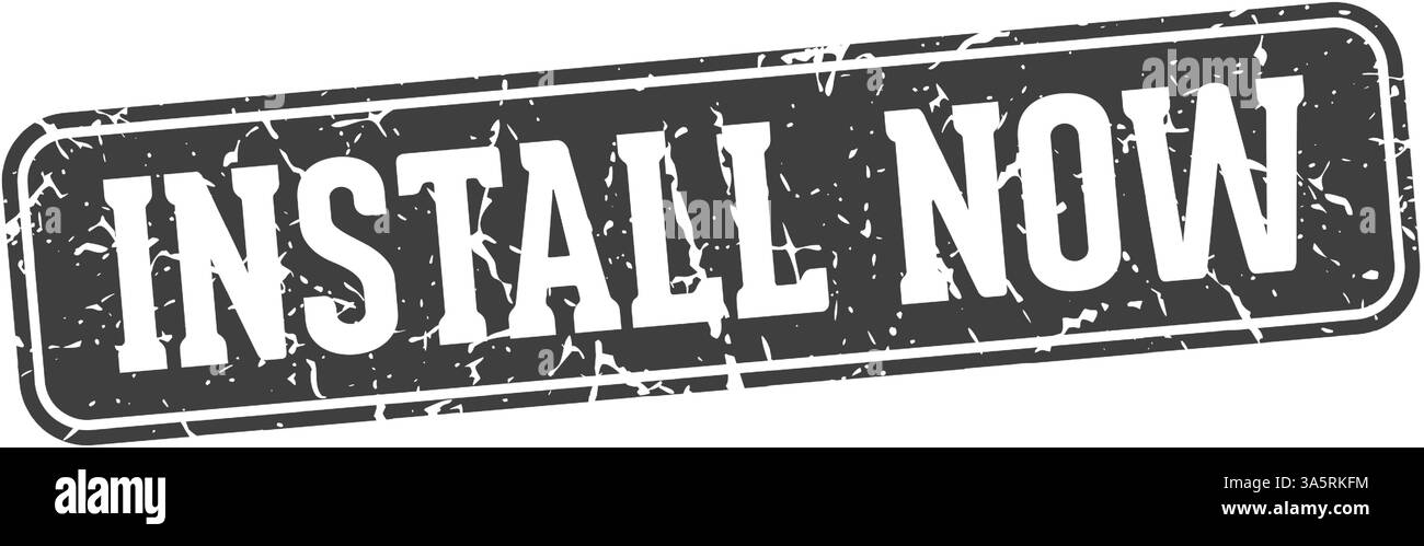 install now stamp. install now rectangular sign isolated on transparent ...