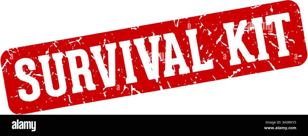 survival kit stamp. survival kit rectangular sign isolated on ...