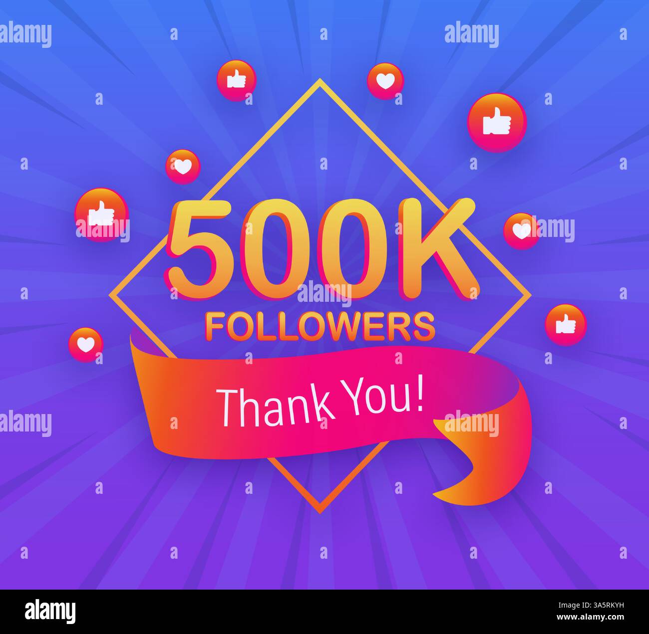 500k followers, Thank You, social sites post. Thank you followers ...