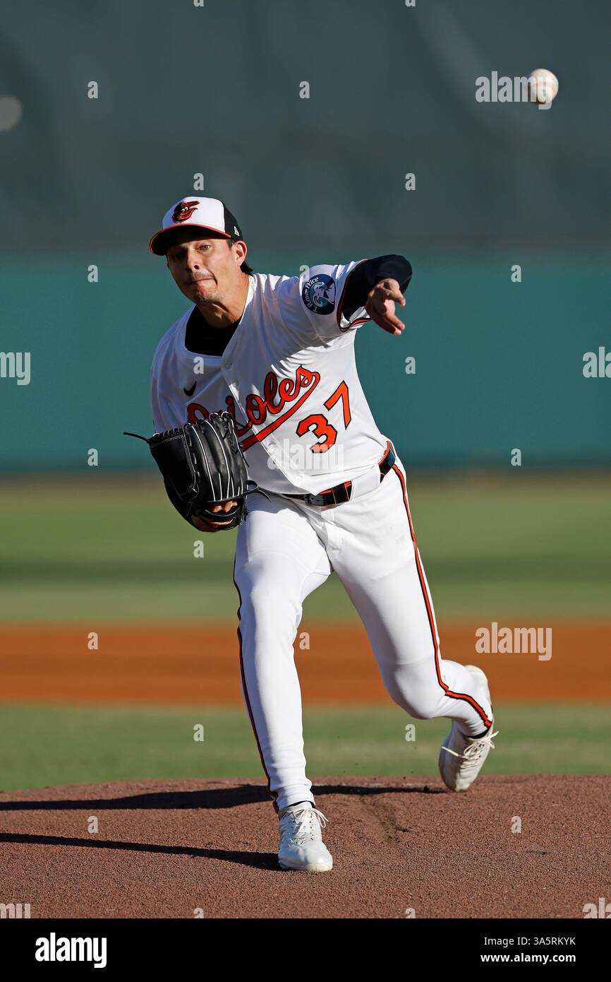 SARASOTA, FL - MARCH 18: Baltimore Orioles pitcher Cade Povich (37 ...