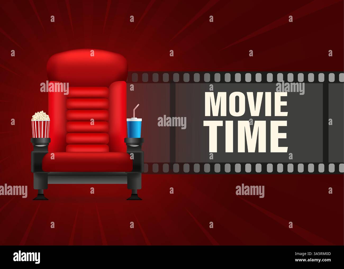 Movie time, great design for any purposes. Realistic cinema movie ...