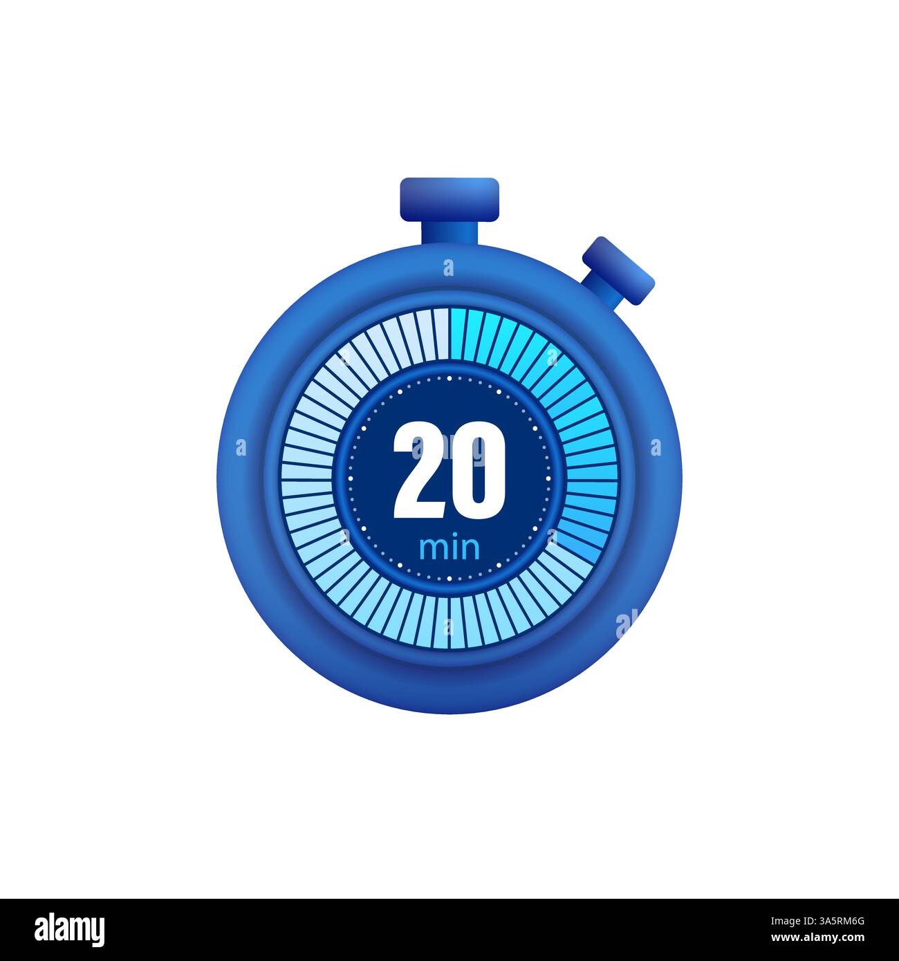 Icon of a timer with 20 minutes on the white background. Vector ...