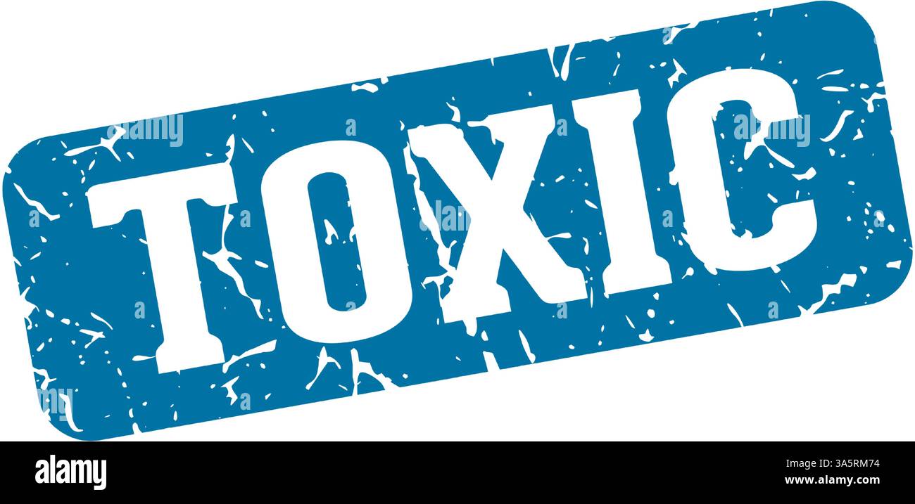 toxic stamp. toxic rectangular sign isolated on transparent background ...