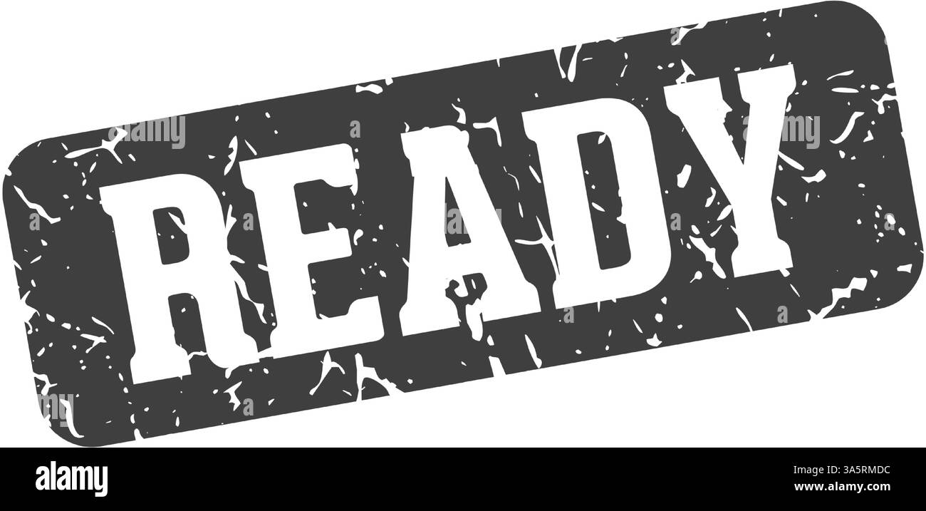 ready stamp. ready rectangular sign isolated on transparent background ...