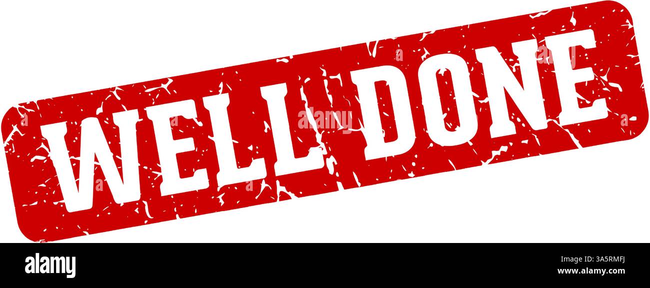 well done stamp. well done rectangular sign isolated on transparent ...
