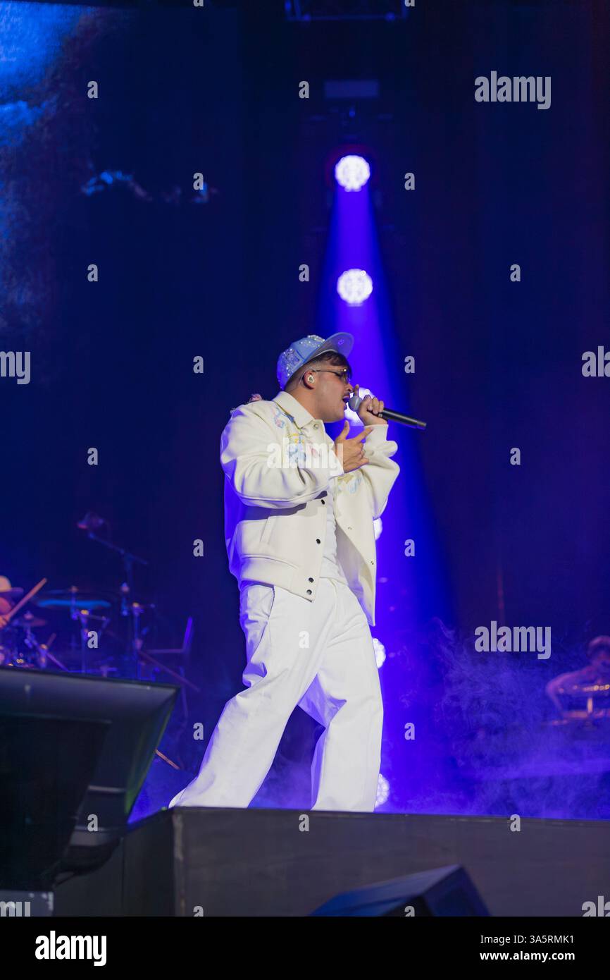 Emanuele Palumbo, aka Geolier, performs in Unipol Forum, Milan during GEOLIER LIVE 2025, Music ...