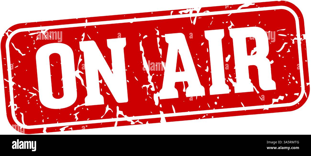 on air stamp. on air rectangular sign isolated on transparent ...
