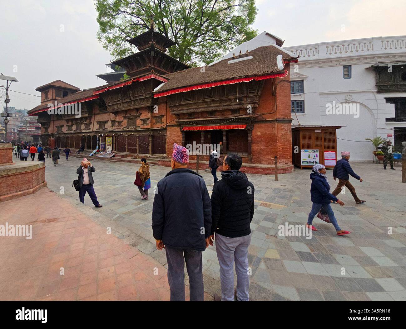 Nepali men socializing at the Durbar Square in Kathmandu, Nepal Stock ...