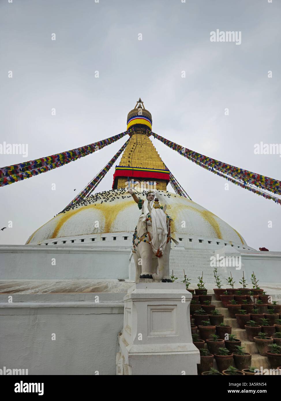 The beautiful stupa at the Boudhanath temple in Kathmandu, Nepal Stock ...