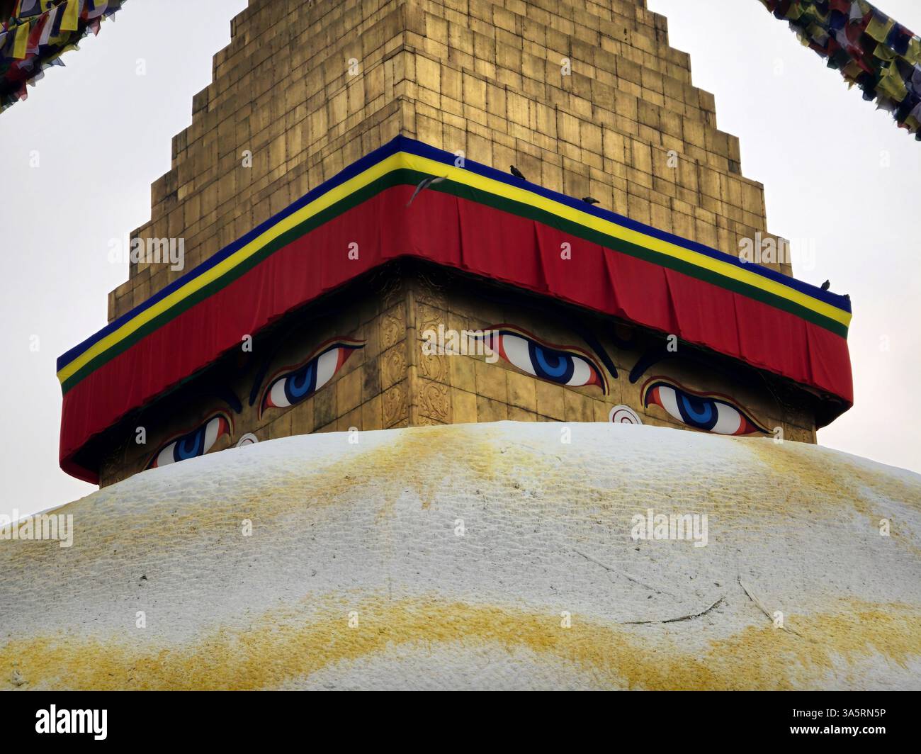 The beautiful stupa at the Boudhanath temple in Kathmandu, Nepal Stock ...