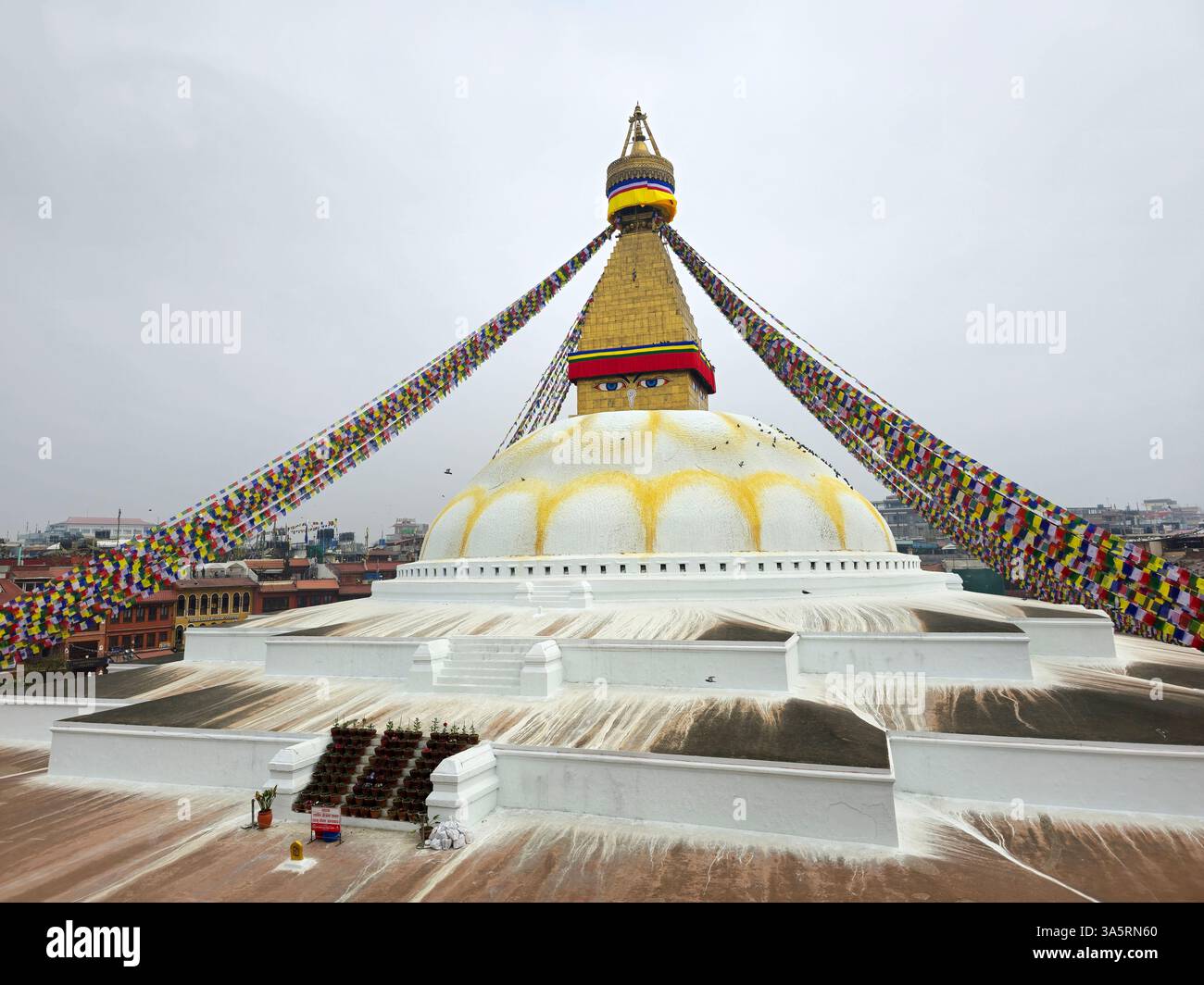 The beautiful stupa at the Boudhanath temple in Kathmandu, Nepal Stock ...