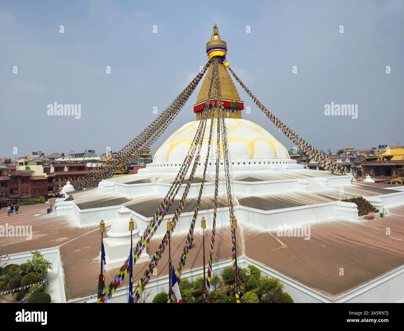 The beautiful stupa at the Boudhanath temple in Kathmandu, Nepal Stock ...