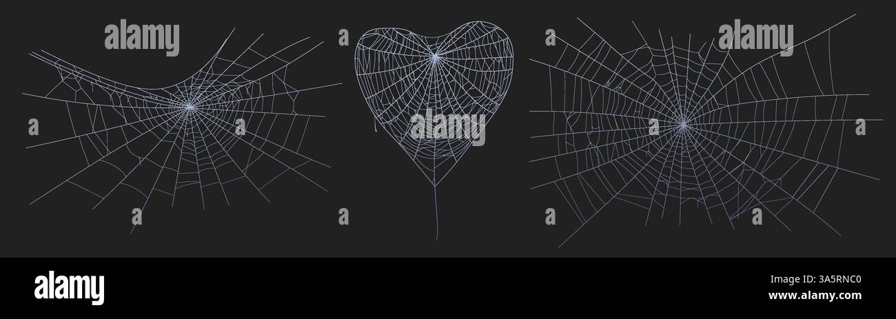 Spooky halloween old cobweb with various sizes and shapes. Old spider ...