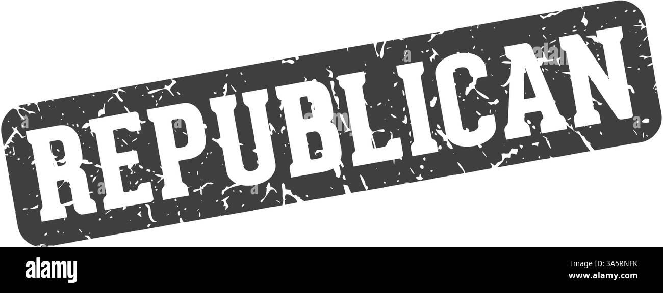 republican stamp. republican rectangular sign isolated on transparent ...