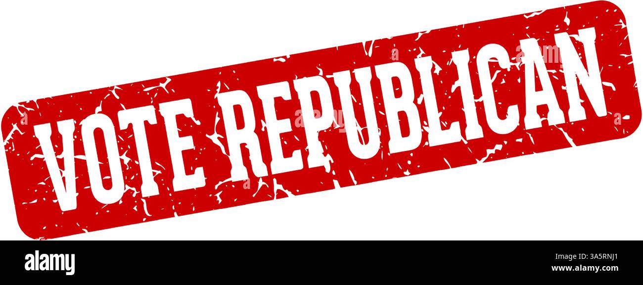 vote republican stamp. vote republican rectangular sign isolated on ...