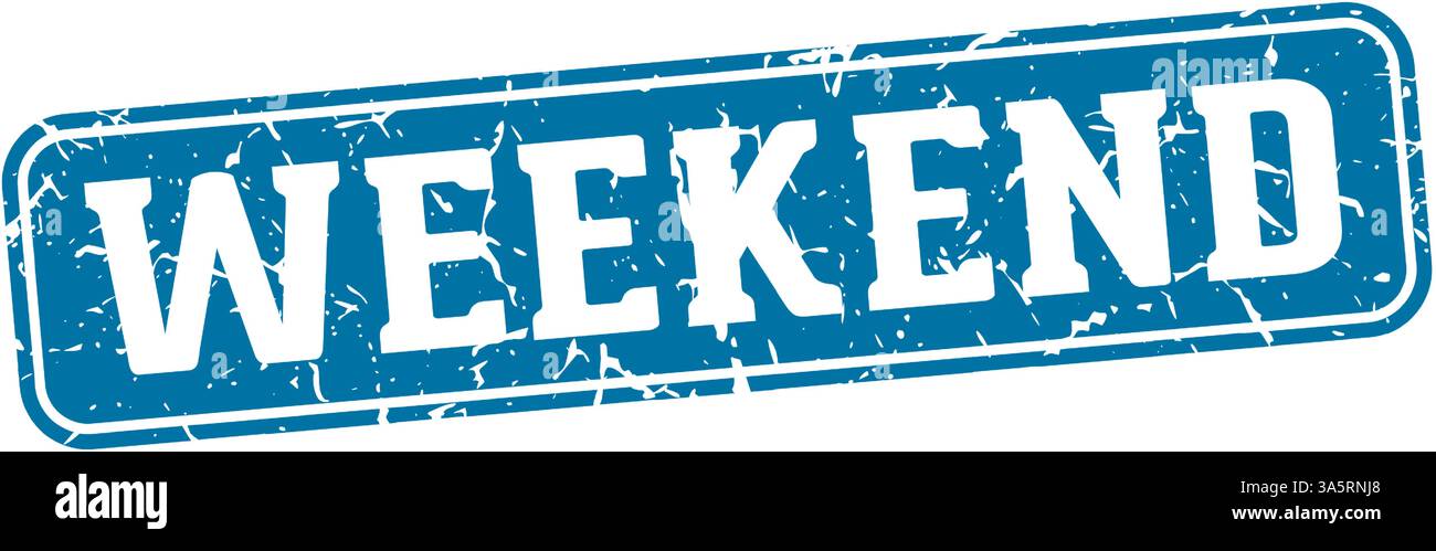 weekend stamp. weekend rectangular sign isolated on transparent ...