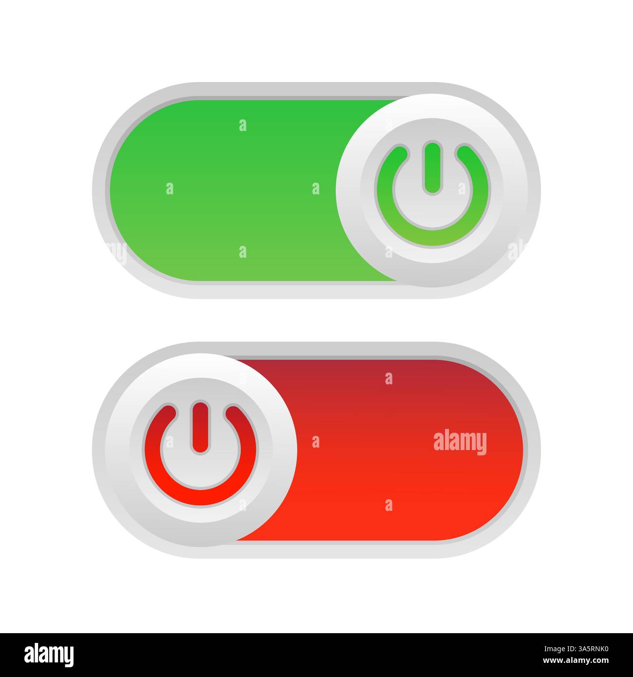 Toggle switch. On and Off. On white background. Vector illustration ...