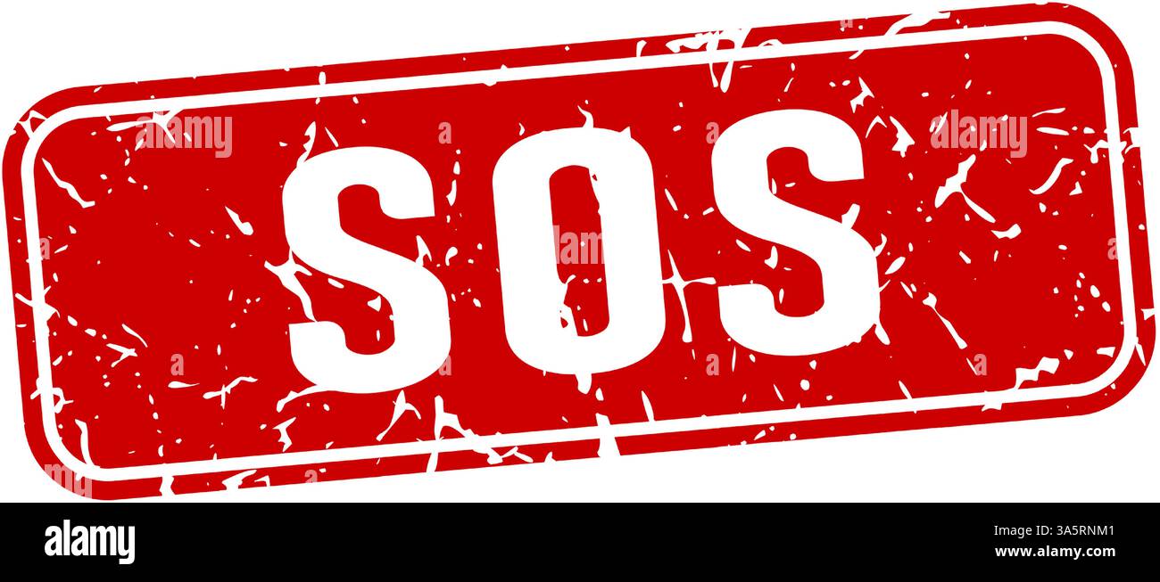 sos stamp. sos rectangular sign isolated on transparent background ...