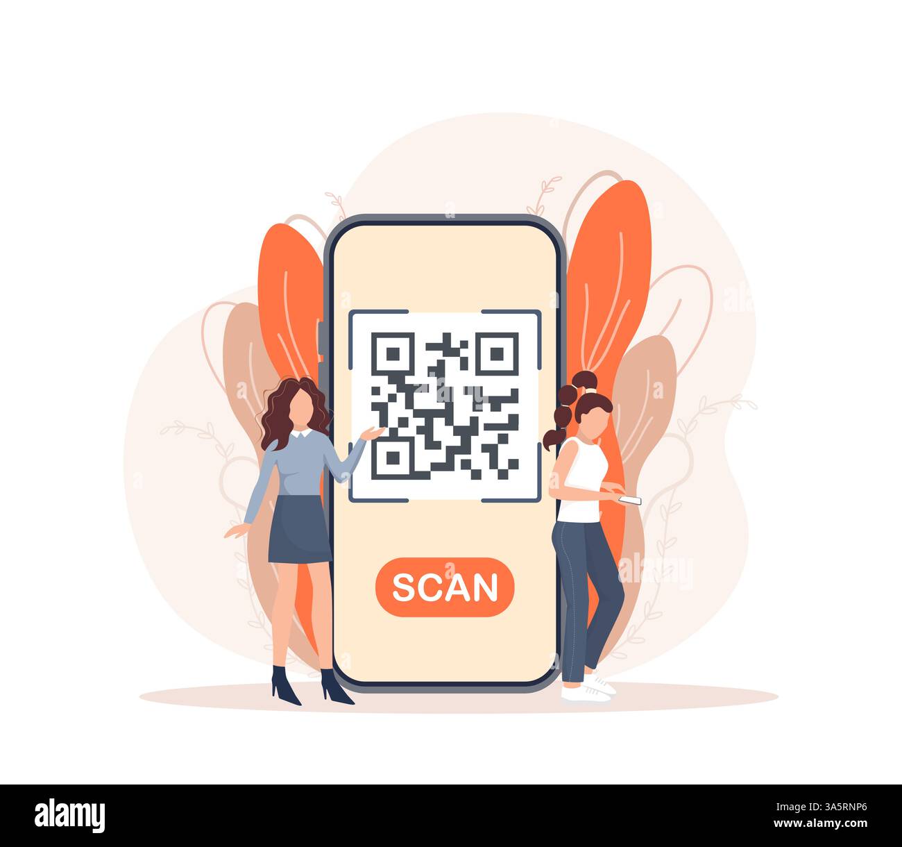 Scan qr code people, great design for any purposes. 3d vector ...