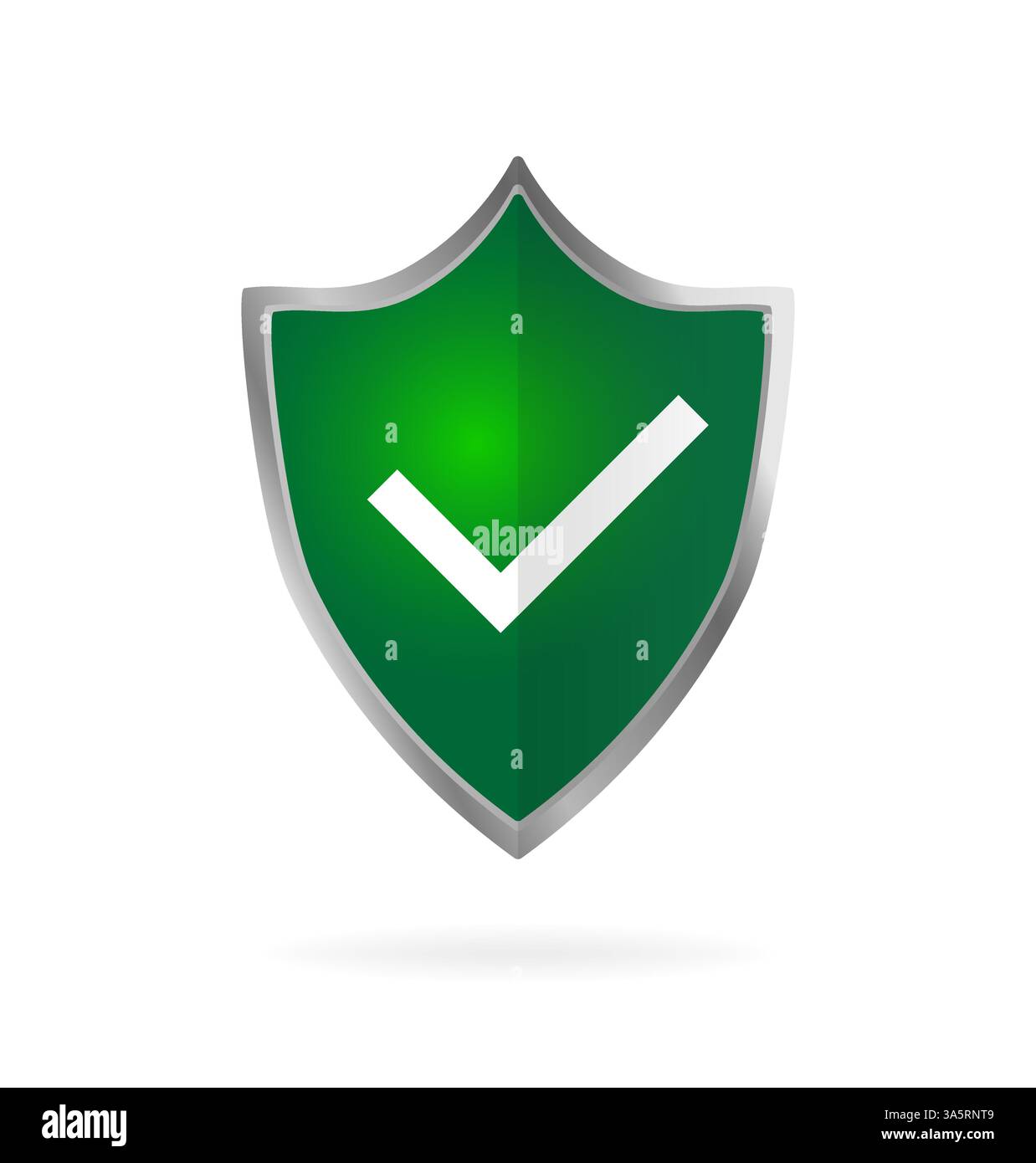 Modern flat icon with green approved shield. Isometric vector. Shield ...