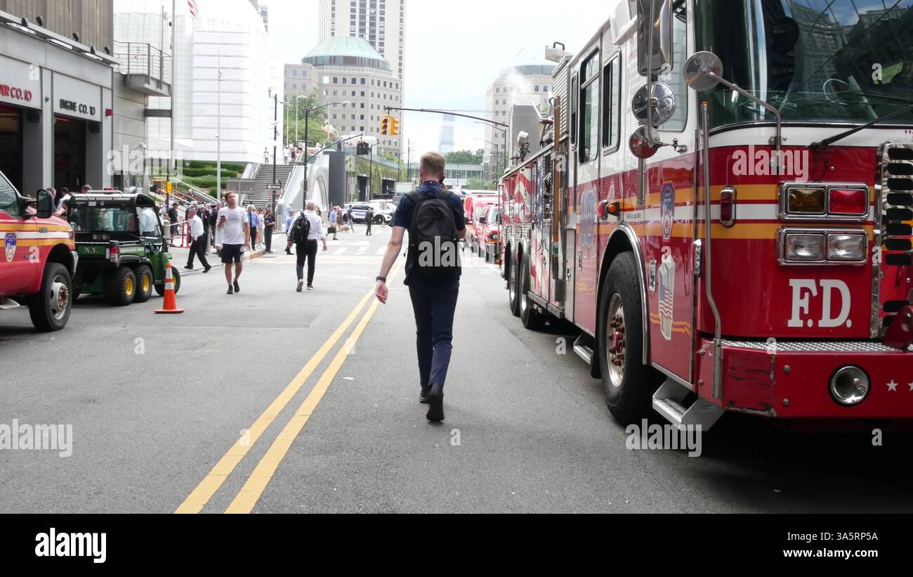 New York City, United States - 11 September 2023: Firefighters ...