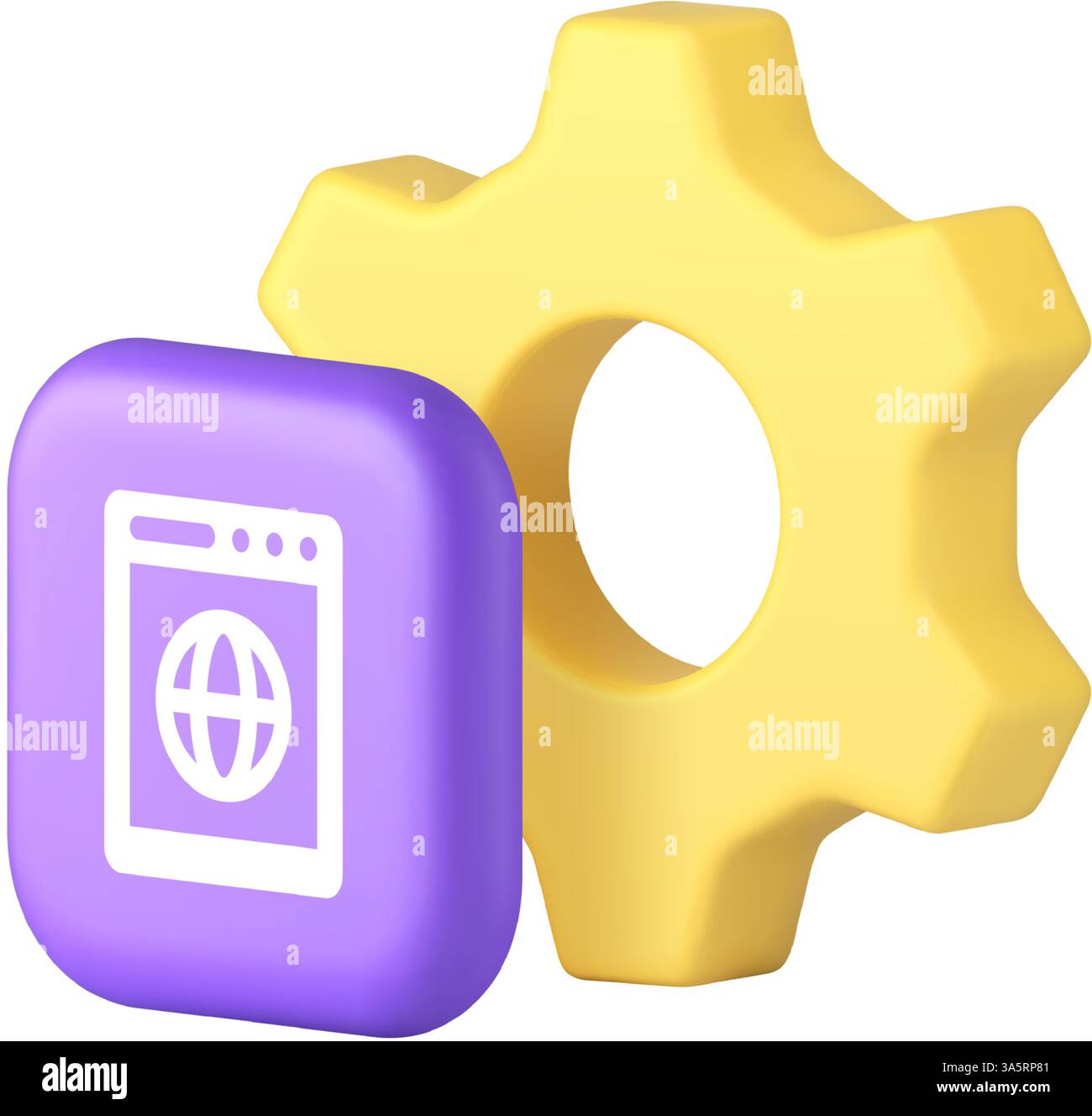 Computer Browser Settings Option Setup Configuration 3d Icon Realistic