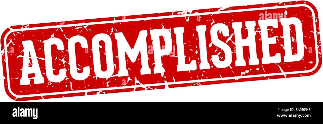 accomplished stamp. accomplished rectangular sign isolated on ...