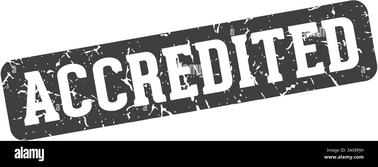 accredited stamp. accredited rectangular sign isolated on transparent ...