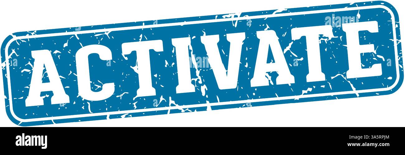 activate stamp. activate rectangular sign isolated on transparent ...