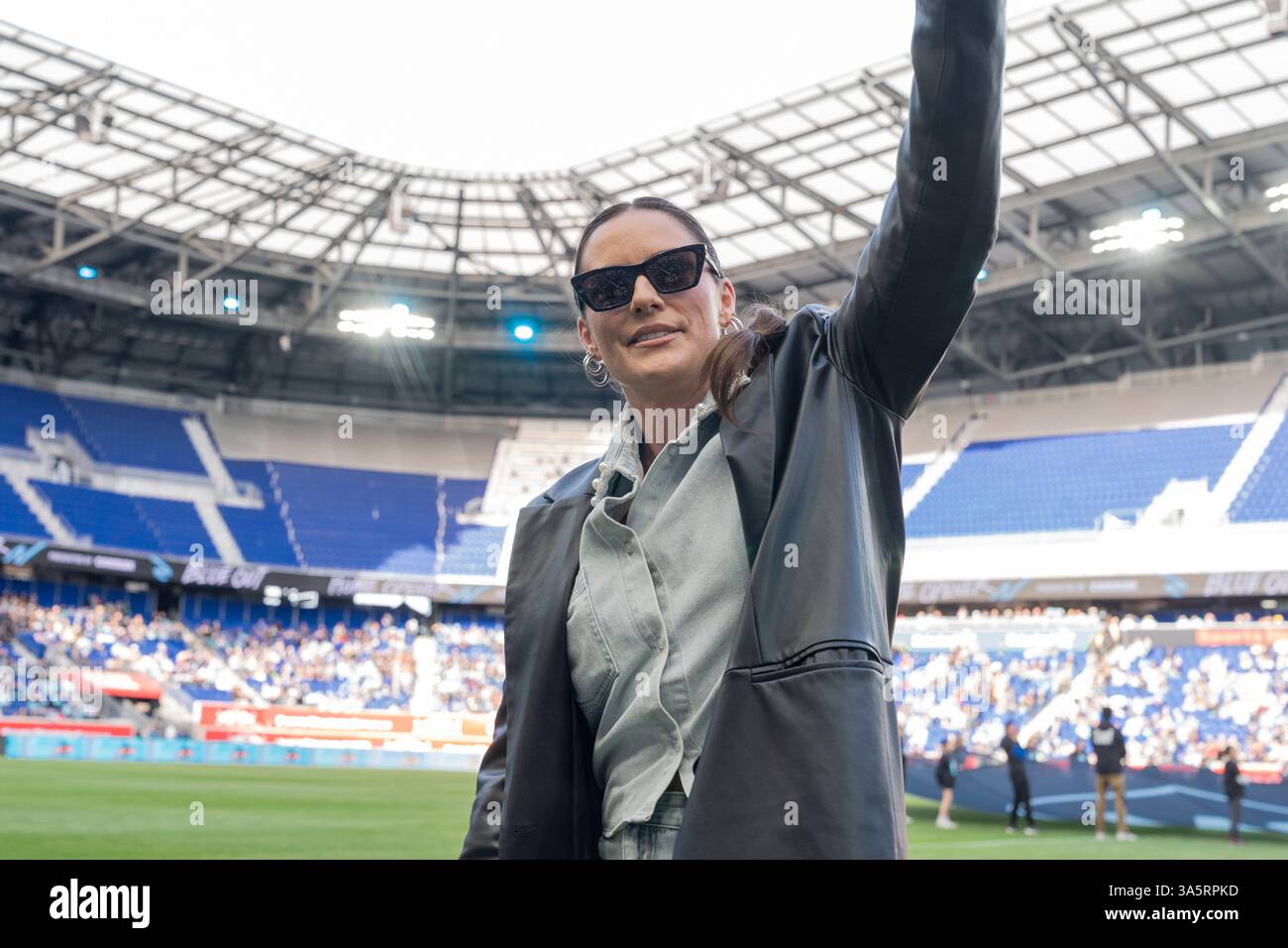 Harrison, NJ, March 23, 2025: Ali Krieger waves to supporters during ...