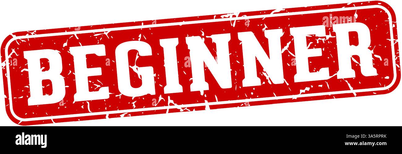 beginner stamp. beginner rectangular sign isolated on transparent ...