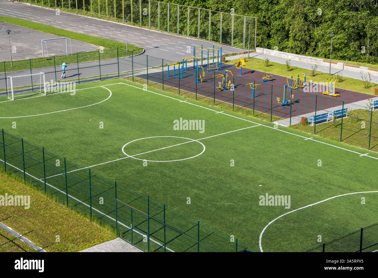 Open city sports grounds for playing football, stadium, weight training ...