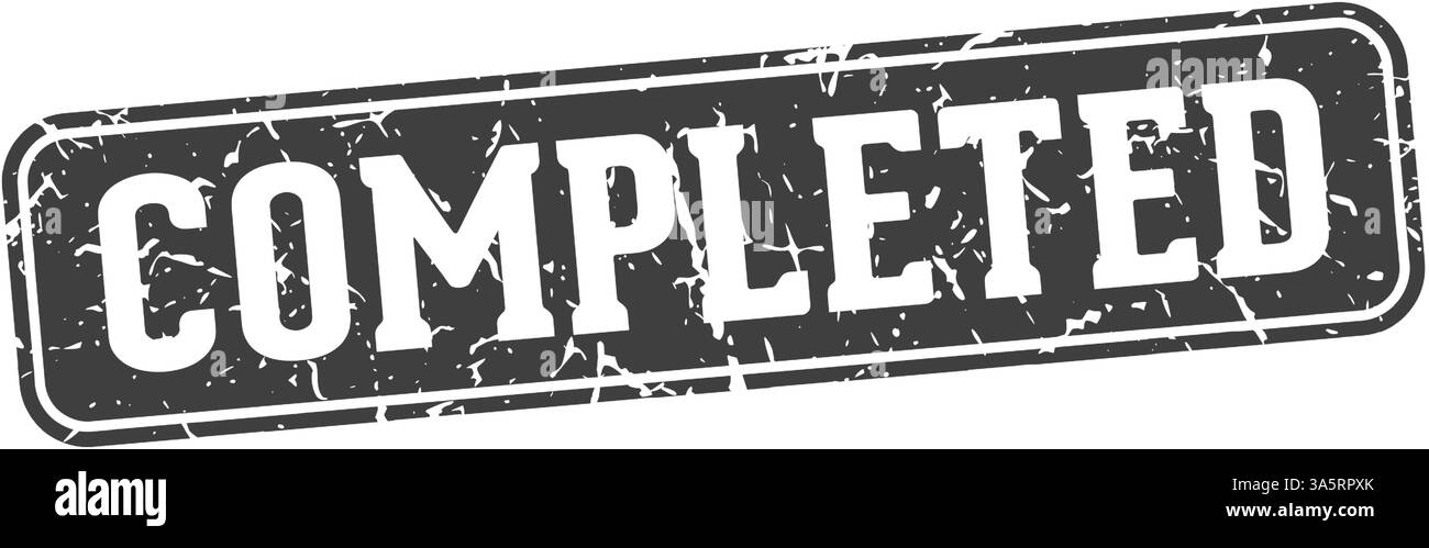 completed stamp. completed rectangular sign isolated on transparent ...